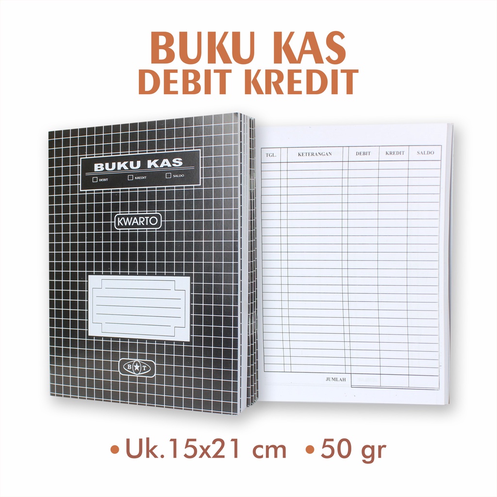 Jual Buku Kas Debit Kredit Saldo HVS Ukuran Kwarto Cover Hitam ...