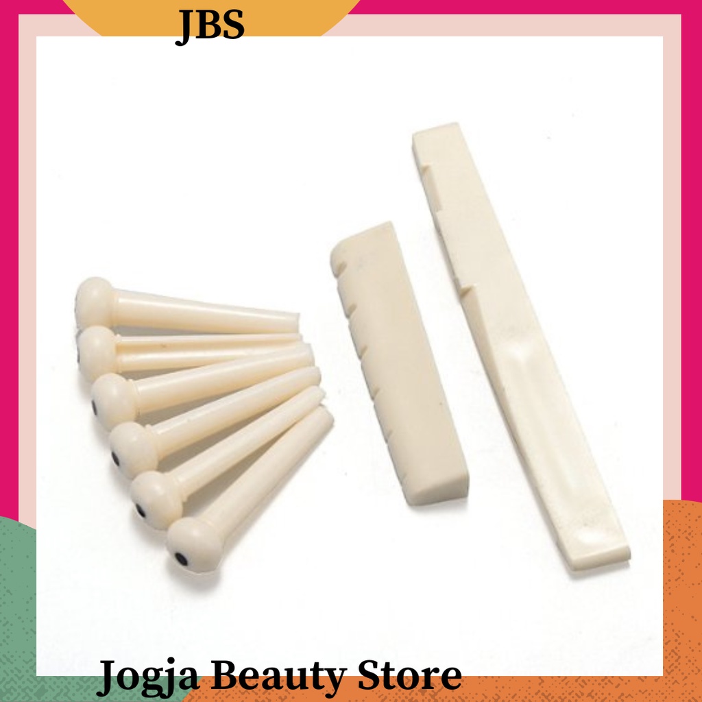 Jual Bridge Pins + Saddle Senar Gitar Akustik 6 Pin Jembatan Bahan ...