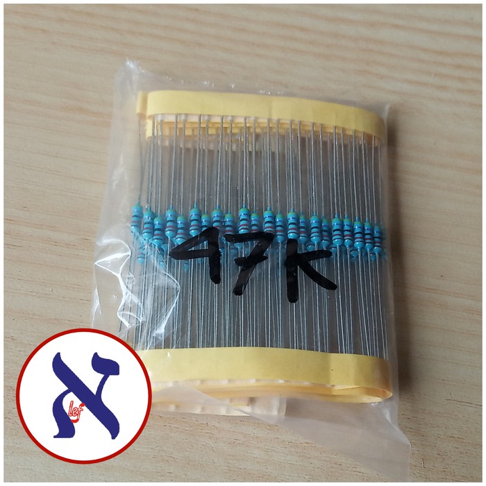Jual 50Pcs Resistor 47k Metalfilm 1 persen 1/4 Watt 47 kilo ohm ...
