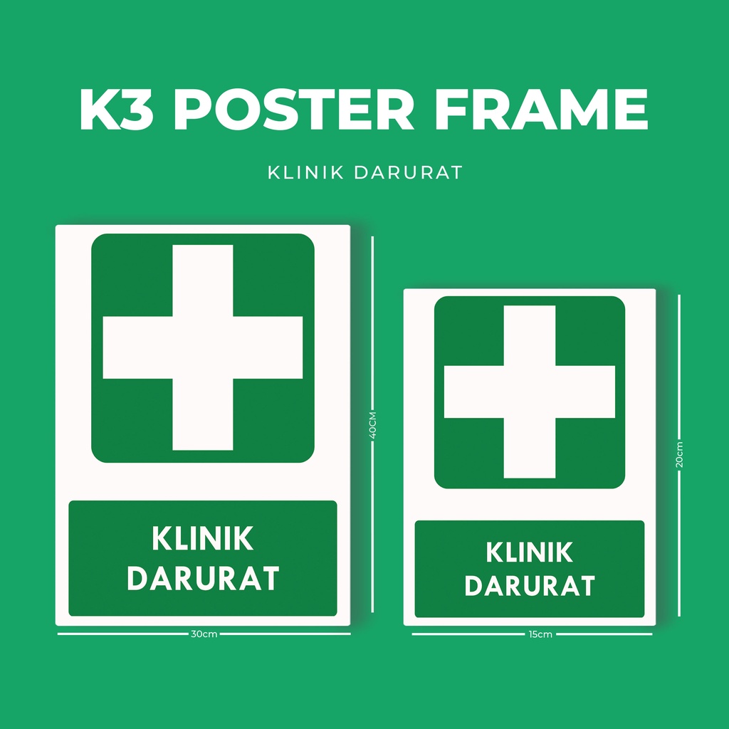 Jual [BM Poster Frame K3/HSE] Klinik Darurat || Poster Frame / Sign ...