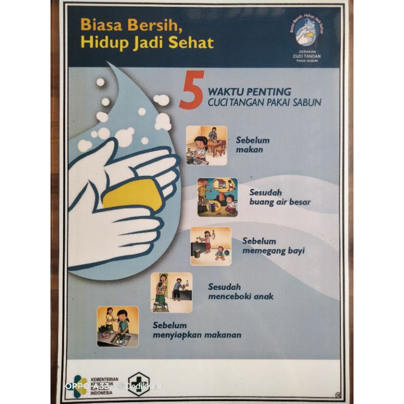 Jual (139) POSTER 5 WAKTU PENTING CUCI TANGAN PAKAI SABUN | Shopee ...