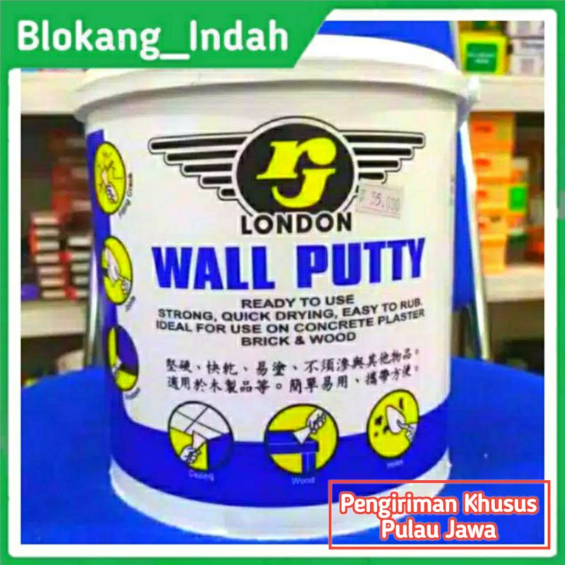 Jual Wall Putty RJ London 5 KG Plamir Tembok / Dempul Kayu Asbes Gypsum ...