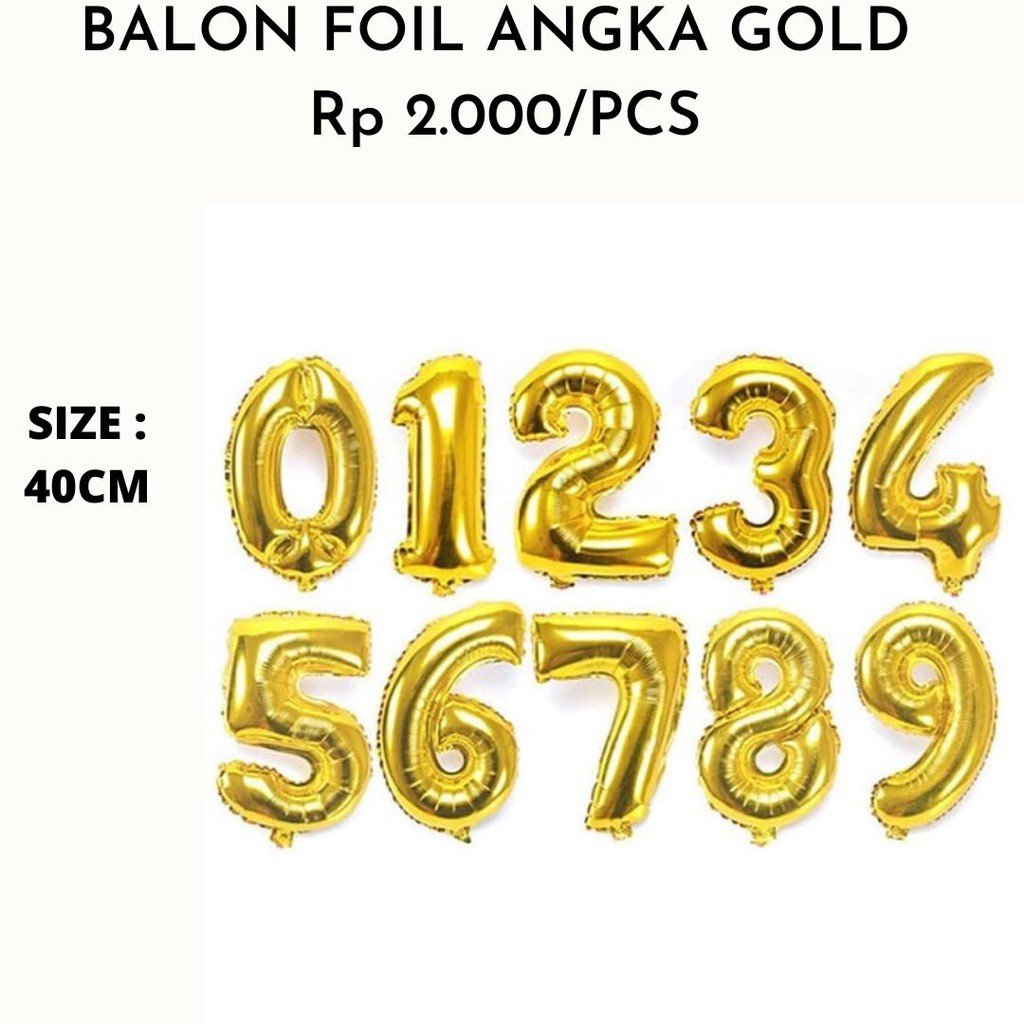 Jual Balon Foil Numeric / Angka 16inch/40cm | Shopee Indonesia
