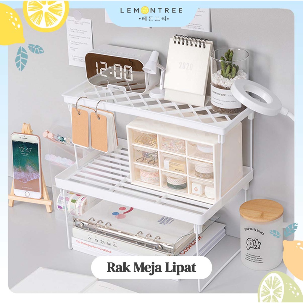 Jual Rak Organizer Susun Meja Lipat Mini Penyimpanan Stationery Storage ...