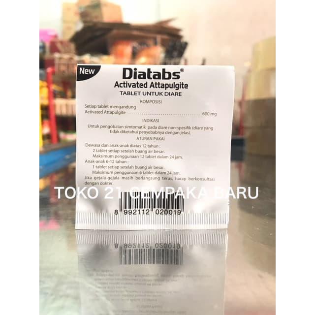 Jual Obat NEW DIATABS 1 STRIP @ 4 TABLET Obat Sakit Perut Diare BAB ...