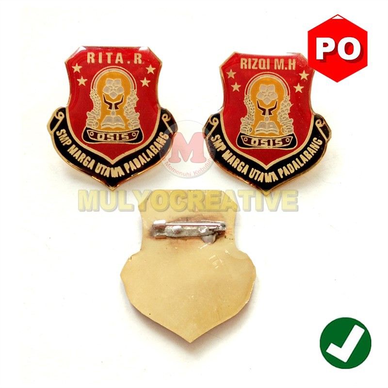 Jual Lencana Pin Anggota Osis - Pin Nama Organisasi Osis Sekolah Merah ...