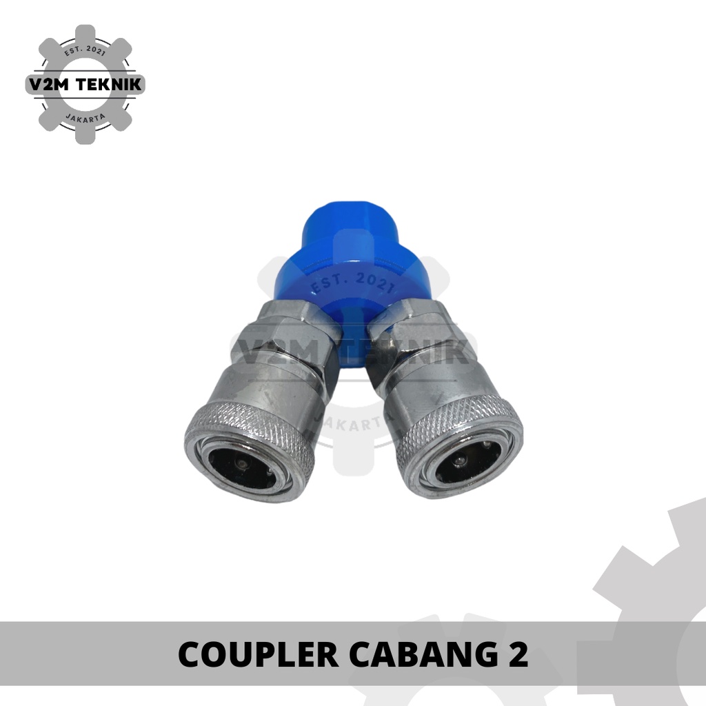 Jual Coupler Kompresor Cabang 2 / Quick Coupler 2 Way / Coupler 2 Cabang | Shopee Indonesia