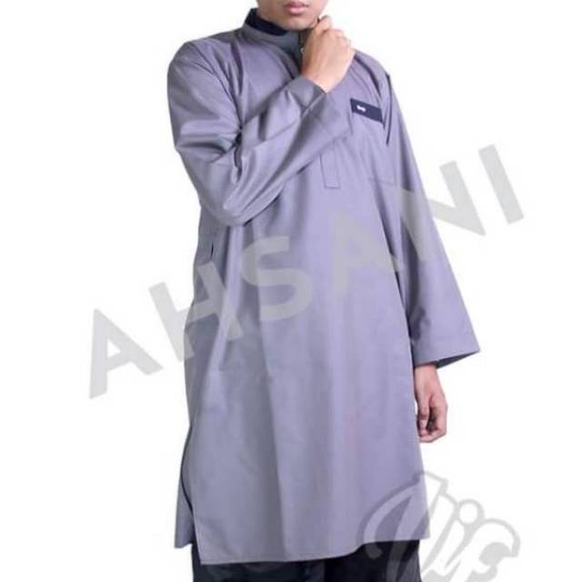 Jual baju kurta gamis pria baju koko sampai lutut lengan panjang polos ...