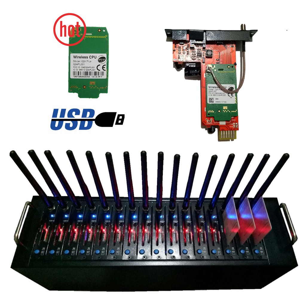 Jual Modem Pool Set 16 Port Q24Plus | Shopee Indonesia