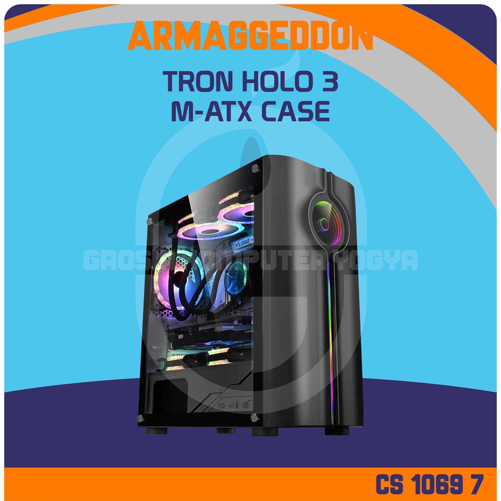 Jual Armaggeddon Tron Holo 3 RGB Holographic Tempered Glass M-ATX ...