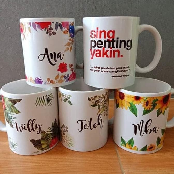 Jual Mug Putih cetak custom | Shopee Indonesia