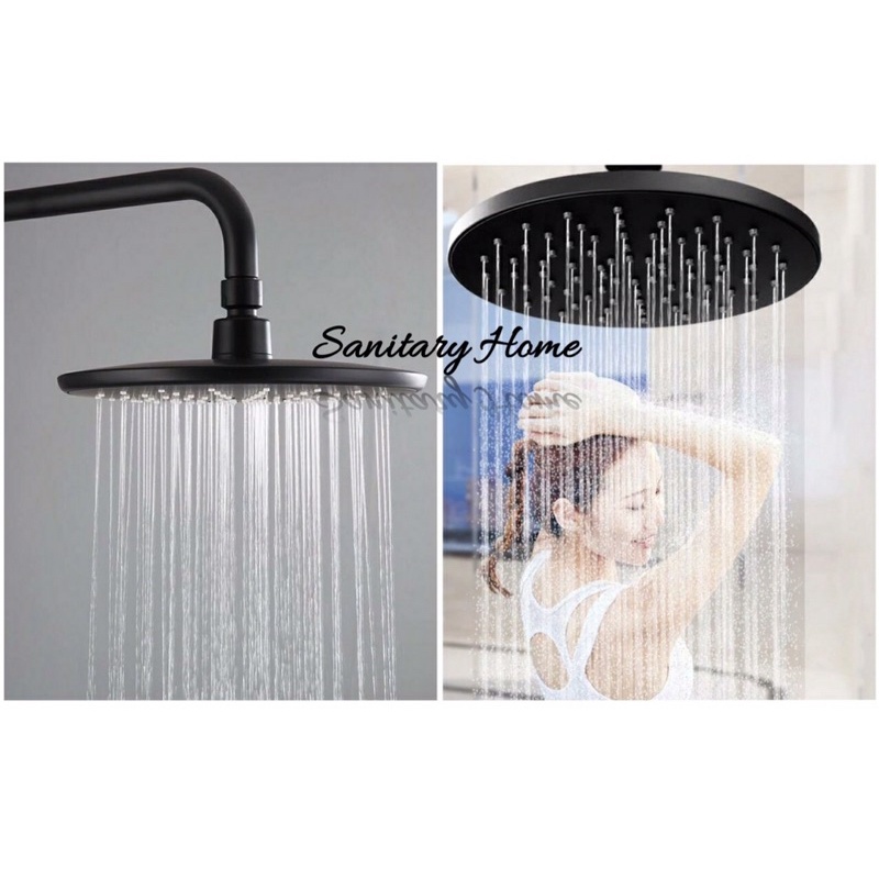 Jual wall shower Black matte 8inch/ Shower tiang Tembok jumbo / shower ...
