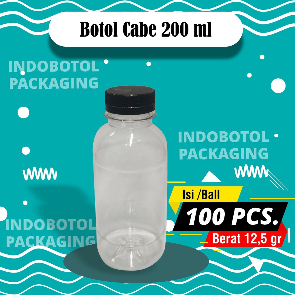 Jual Botol Plastik Cabe 200ml (isi 100 pcs) Free Packing Kardus ...