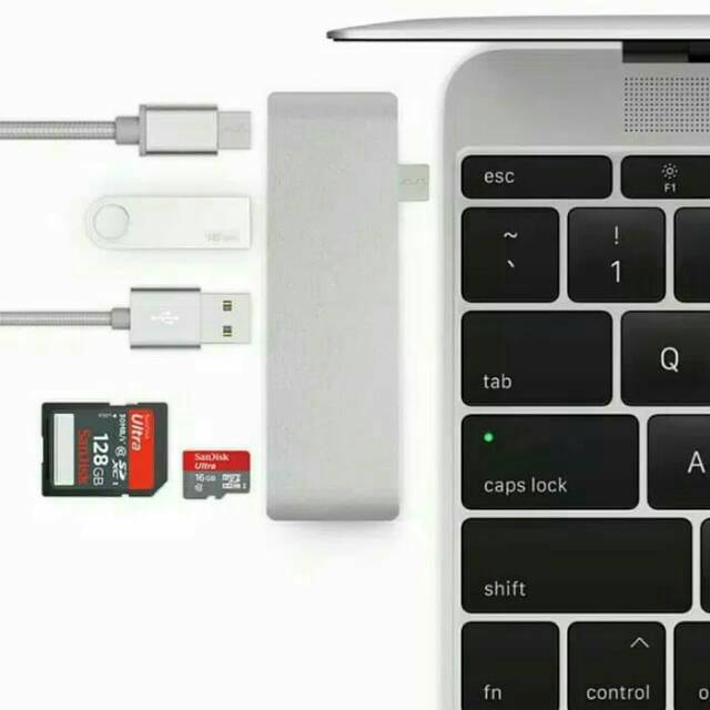 Jual Konventer Macbook Dongle USB-C To Card Reader Hub USB 3.0 n USB ...