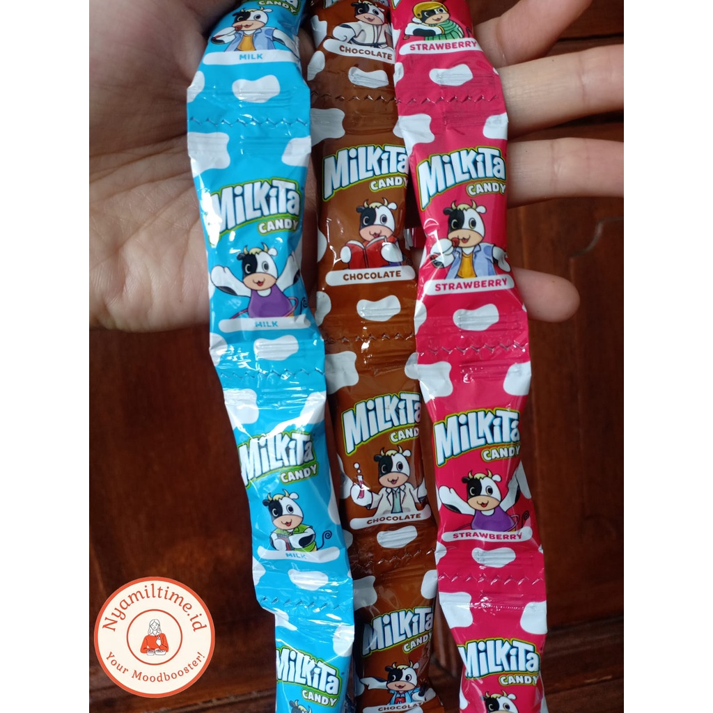 Jual MILKITA CANDY - PERMEN SUSU TIGA RASA (STROBERI, COKELAT, SUSU ...