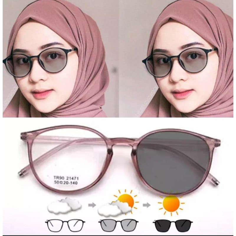 Kacamata 21471 Wanita Anti Radiasi Photocromic / Photogrey ~ kacamata ...