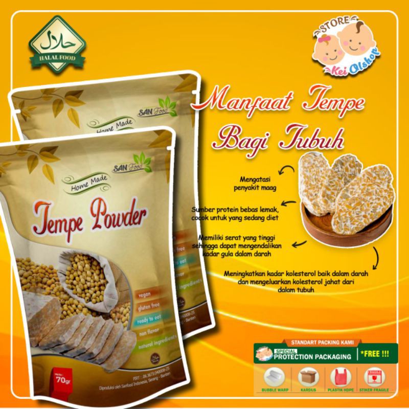 Jual Tempe powder (Bubuk Tempe) Sanfood untuk mpasi Kemasan 70gr ...