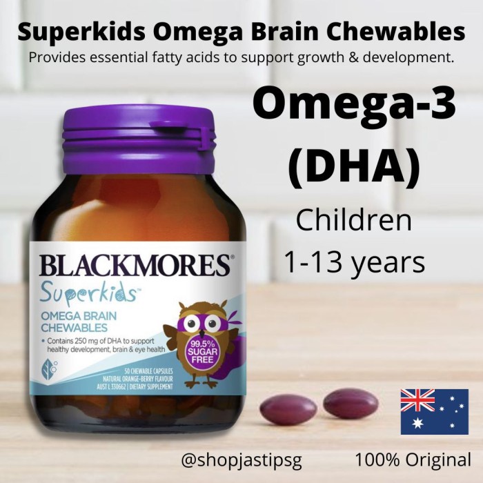 Jual BLACKMORES Superkids Omega Brain Chewables 50 Tabs Vitamin Otak ...