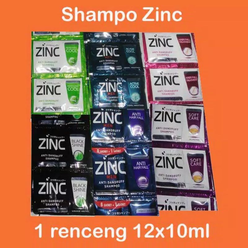 Jual Zinc Shampo Sachet Rencengan (1 Renceng 12Pcs) | Shopee Indonesia