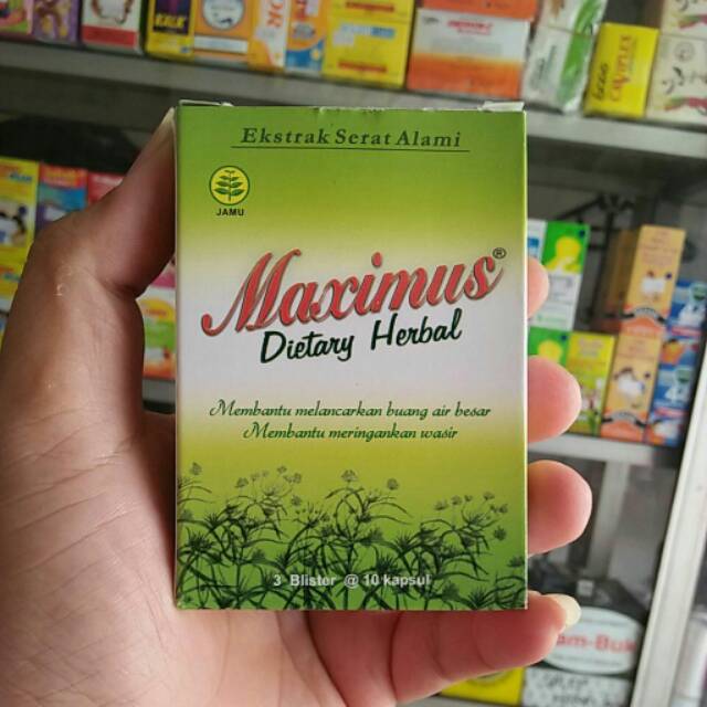 Jual Maximus Dietary Herbal lancar BAB dan meringankan wasir maksimus ...