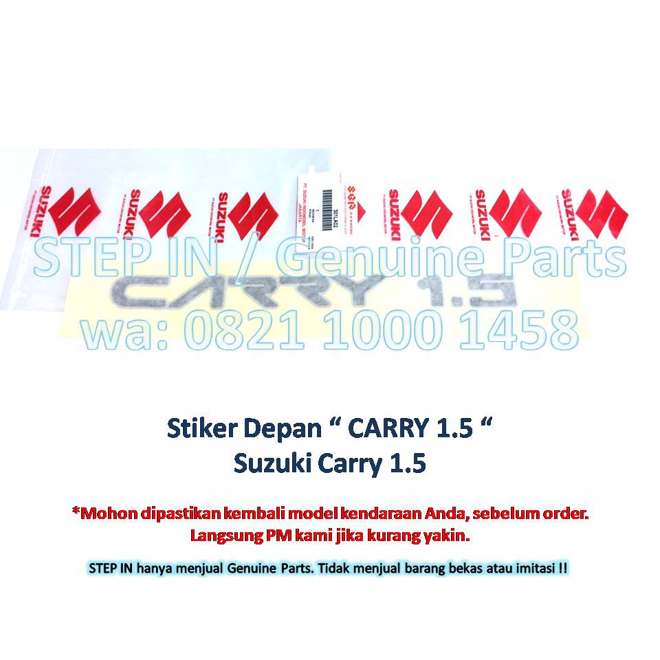 Jual Stiker Suzuki CARRY 1.5 sticker label depan VAN Pick Up original ...
