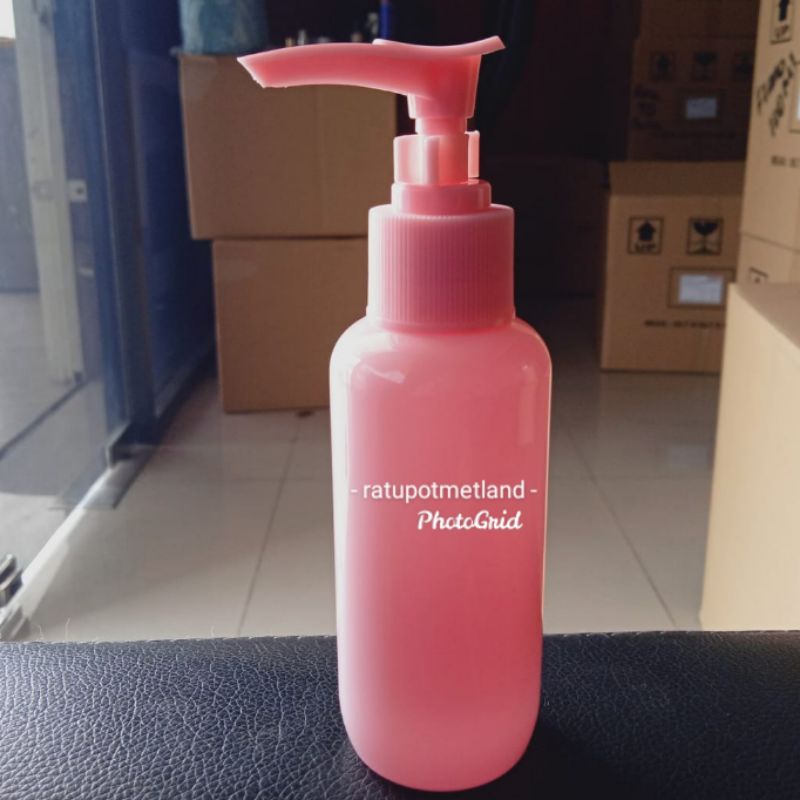 Jual botol 100 ml plastik sonya pink pump pink lock | Shopee Indonesia