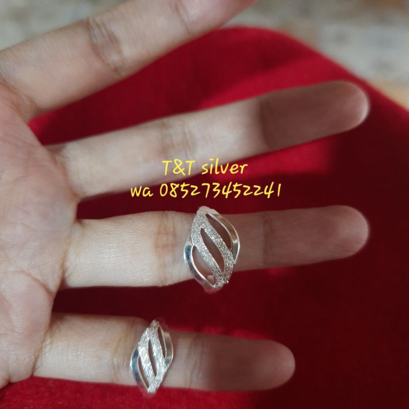 Jual (COD) CINCIN MOTIF PERAK ASLI | Shopee Indonesia