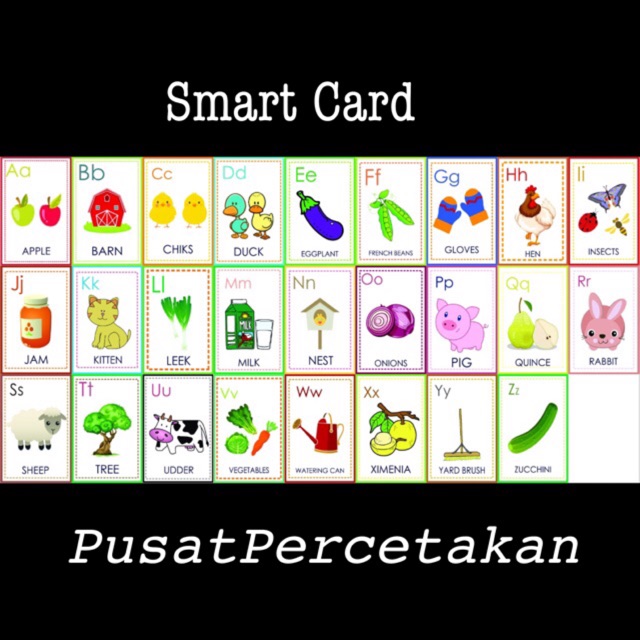 Jual Kartu Pintar ABC / Kartu Edukasi / FlashCard / KARTU ALPHABET ...