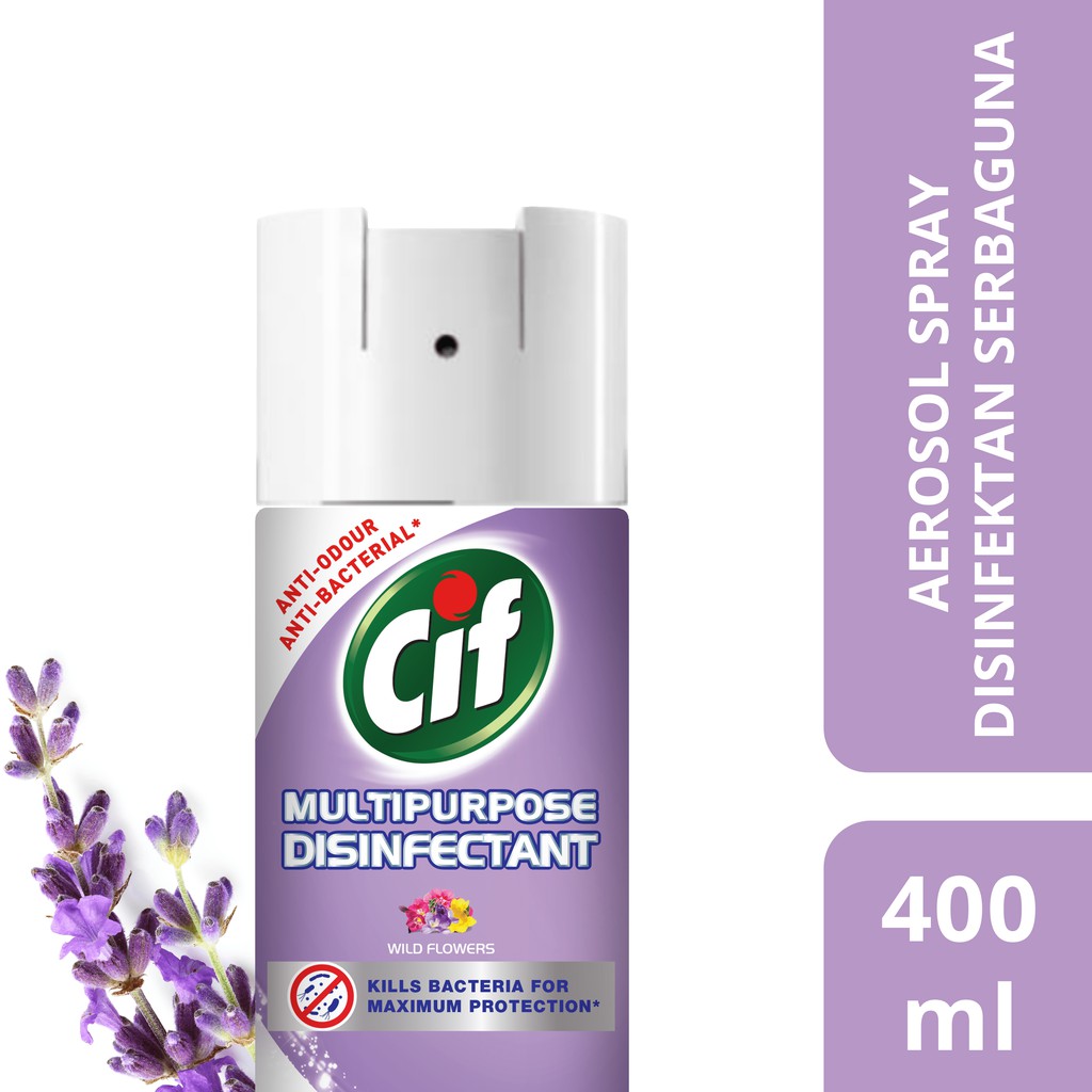 Jual Cif Multipurpose Disinfectant Spray Wild Flowers 400 mL | Shopee ...