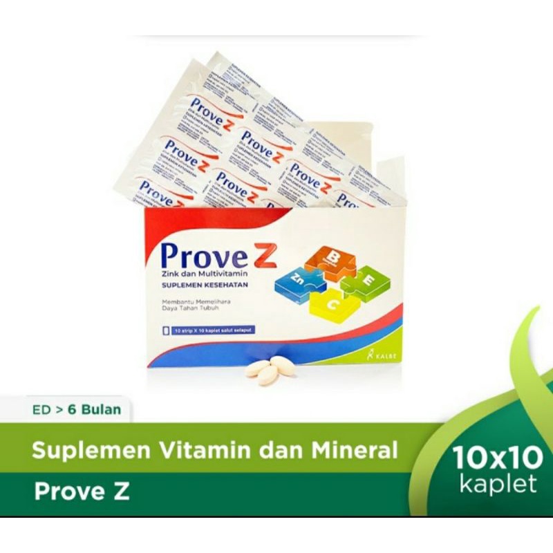 Jual PROVE Z MULTIVITAMIN ZINK 1 STRIP ISI 10 TABLET | Shopee Indonesia