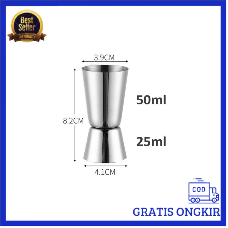 Jual Jigger Stainless 25/50 Jiger / Gelas Takar Minuman / Drink Taiwan ...