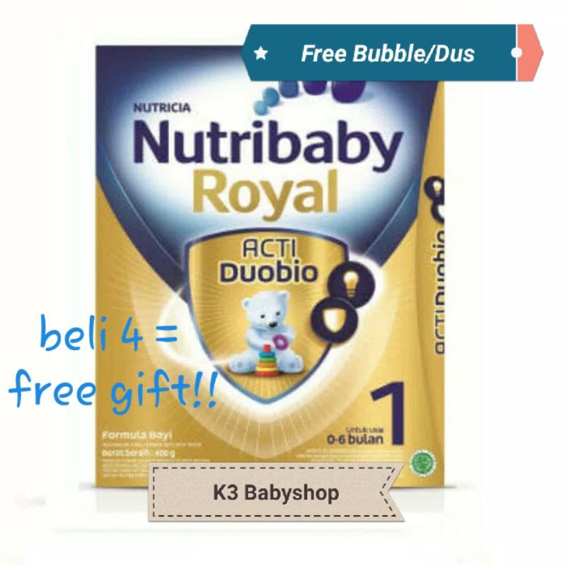 Nutribaby Royal 1 Acti DuoBio Box 400gram 400 Susu formula kemasan baru ...