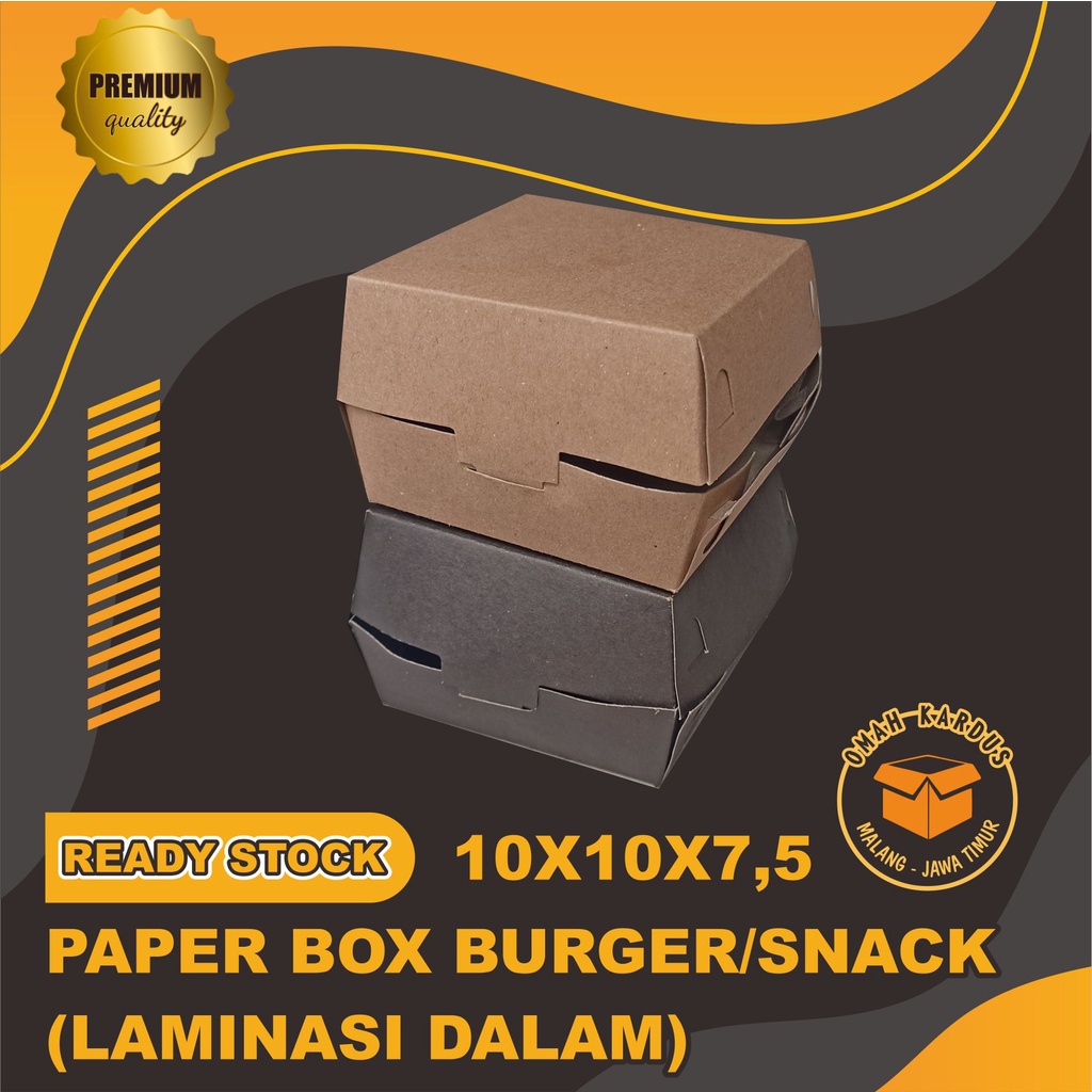 Jual BOX BURGER 10x10x7.5 cm / SNACK box / box takoyaki / box roti ...