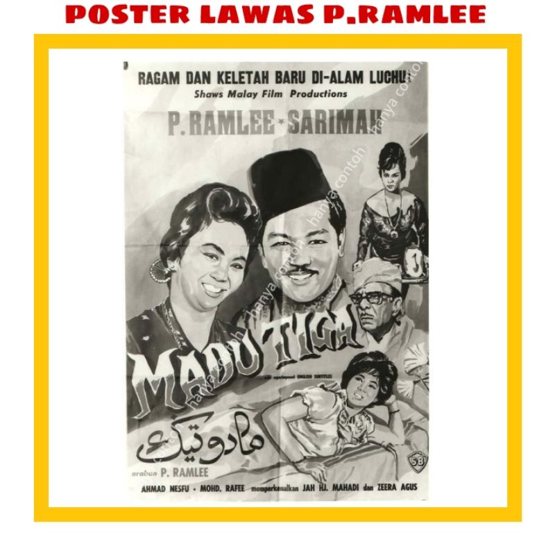 Jual poster film lawas madu tiga - poster p.ramlee | Shopee Indonesia