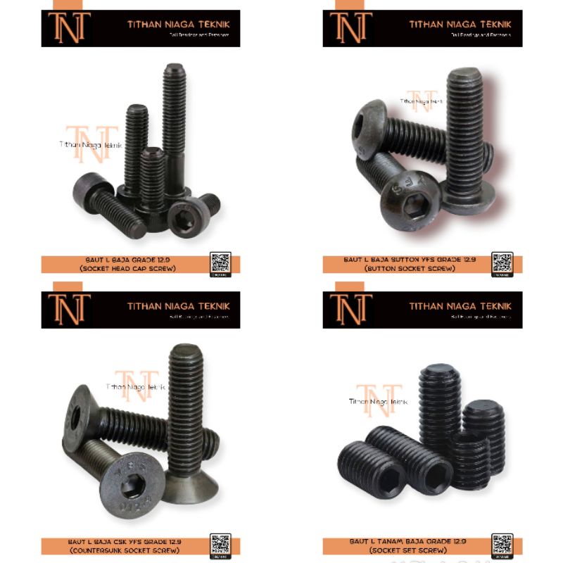 Jual M8x35 drat 1.25 Baut L baja hitam tipe L button / L screw / L CSK ...