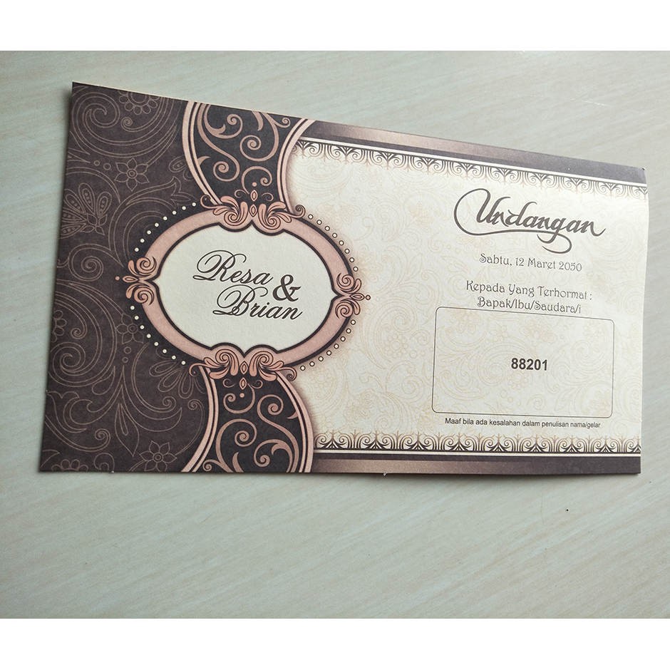 Jual undangan nikah tebal siap dicetak 88201 undangan nikahan undangan ...