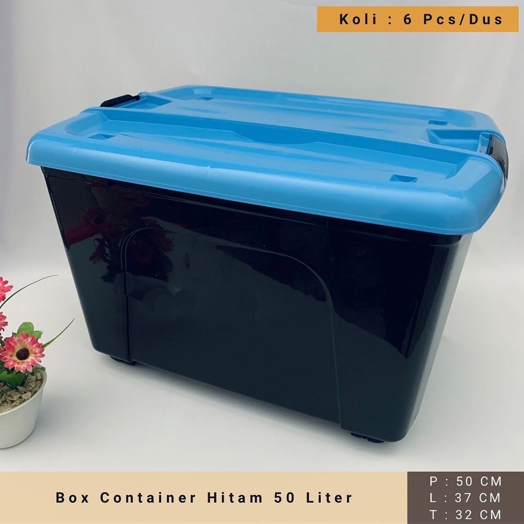 Jual Box Container / Kotak Plastik / Box Plastik ukuran 50 liter + Roda ...