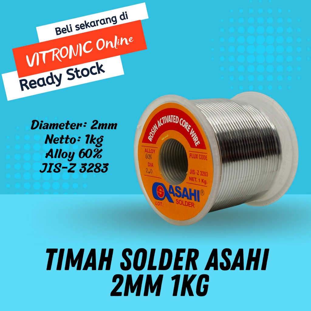 Jual Timah Solder Asahi 2mm 1kg Timah Gulung 2 mm 1 kg Grade 60% Alloy ...