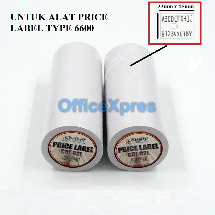 Jual Label Harga 2 Baris / Price Label 2 Line Putih / Isi Label ...