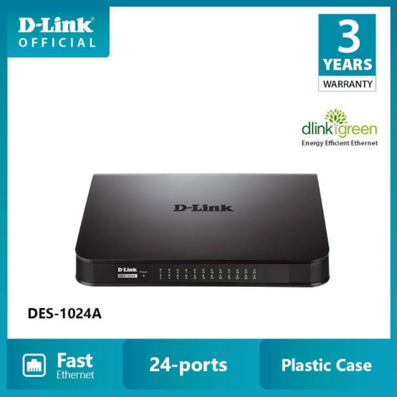 Jual D-Link / DLINK Switch Hub DES-1024A 24 port 10/100 Desktop Switch ...