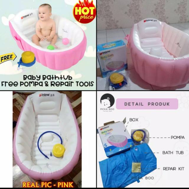 Jual 1kg Paket Intime Baby Bath Tub / Bak Mandi Bayi + BONUS POMPA ...