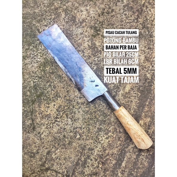 Jual pisau daging potong tulang potong degan kelapa bambu kayu per baja ...