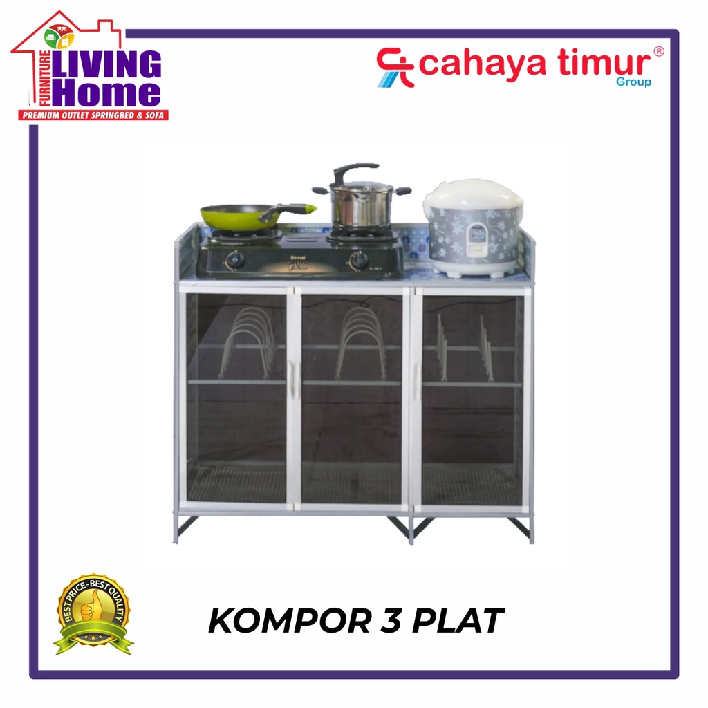 Jual Meja Kompor Alumunium 3P Kaca Riben Knockdown Cahaya Timur ...