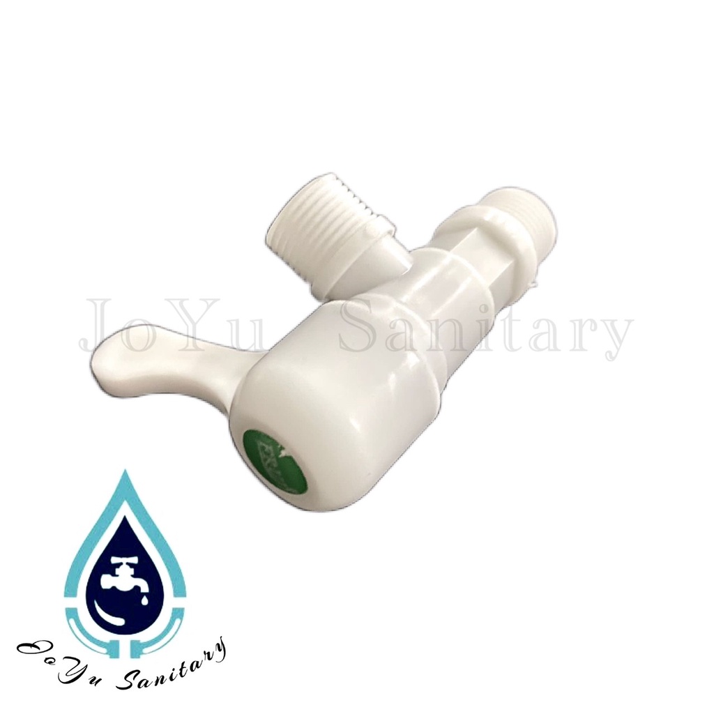 Jual Stop Kran Shower Single Putih Plastik Murah F52-Keran air pvc ...