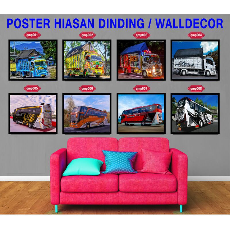 Jual Hiasan Dinding gambar truk/bus,Poster Dinding Kayu,Wall Decor ...