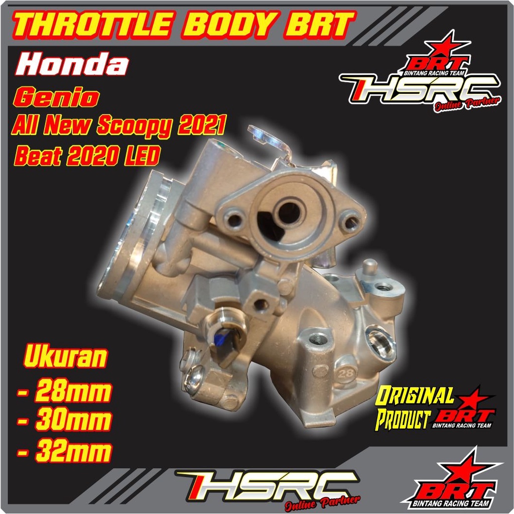 Jual THROTTLE BODY RACING BRT Honda GENIO Beat 2020 Deluxe LED All New Scoopy Fi 28 30 32 mm TB ...