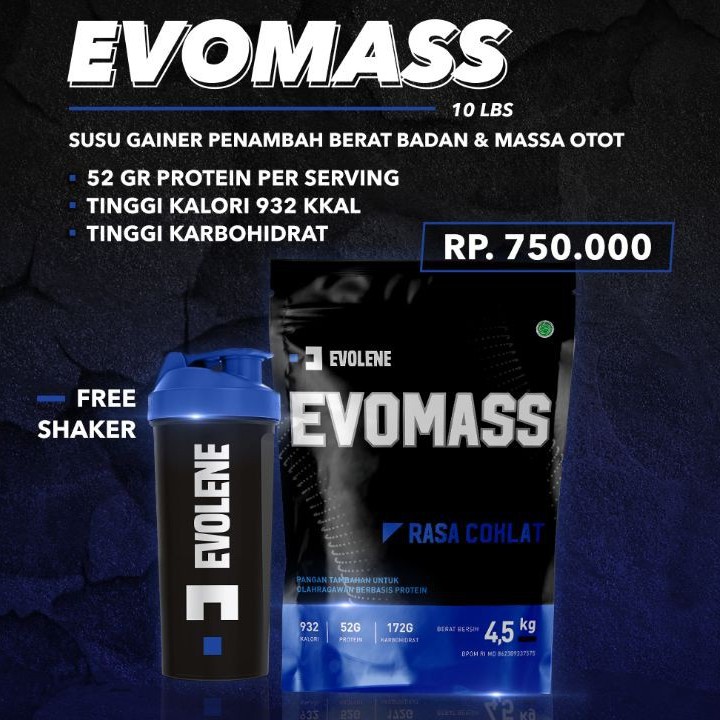 EVOMASS EVOLENE Evomas Evo Mass 4,5kg 10 lbs 4.5 kg 10lbs Susu Gainer ...