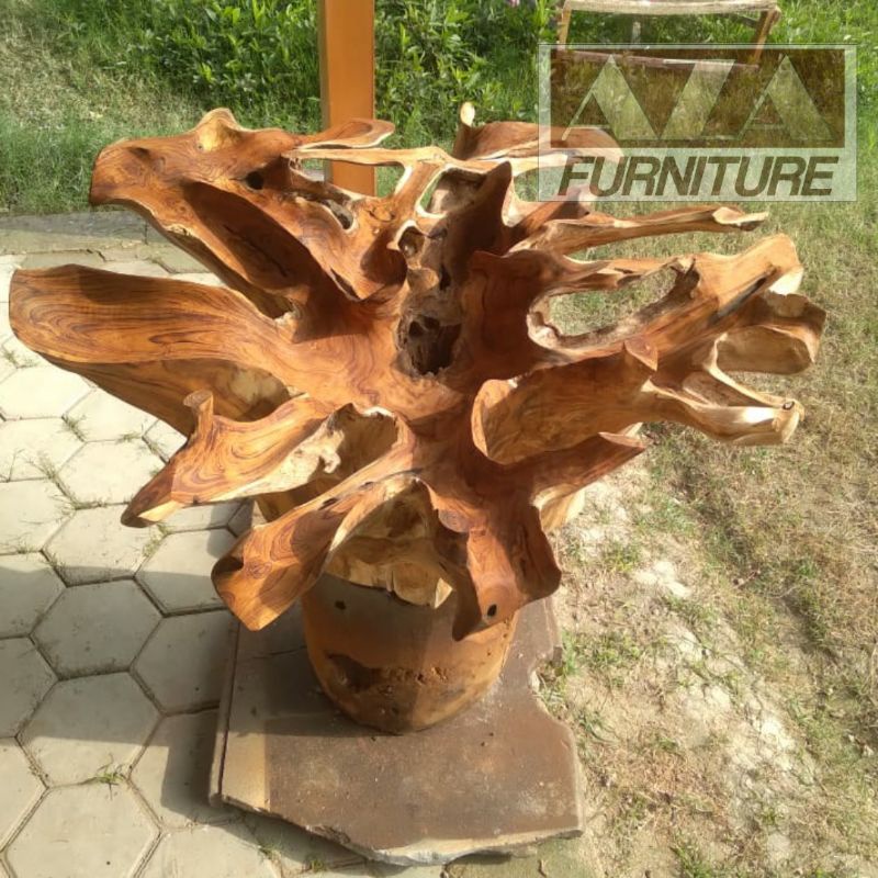 Jual Meja Makan Unik Bundar Akar Kayu Jati Small | Shopee Indonesia