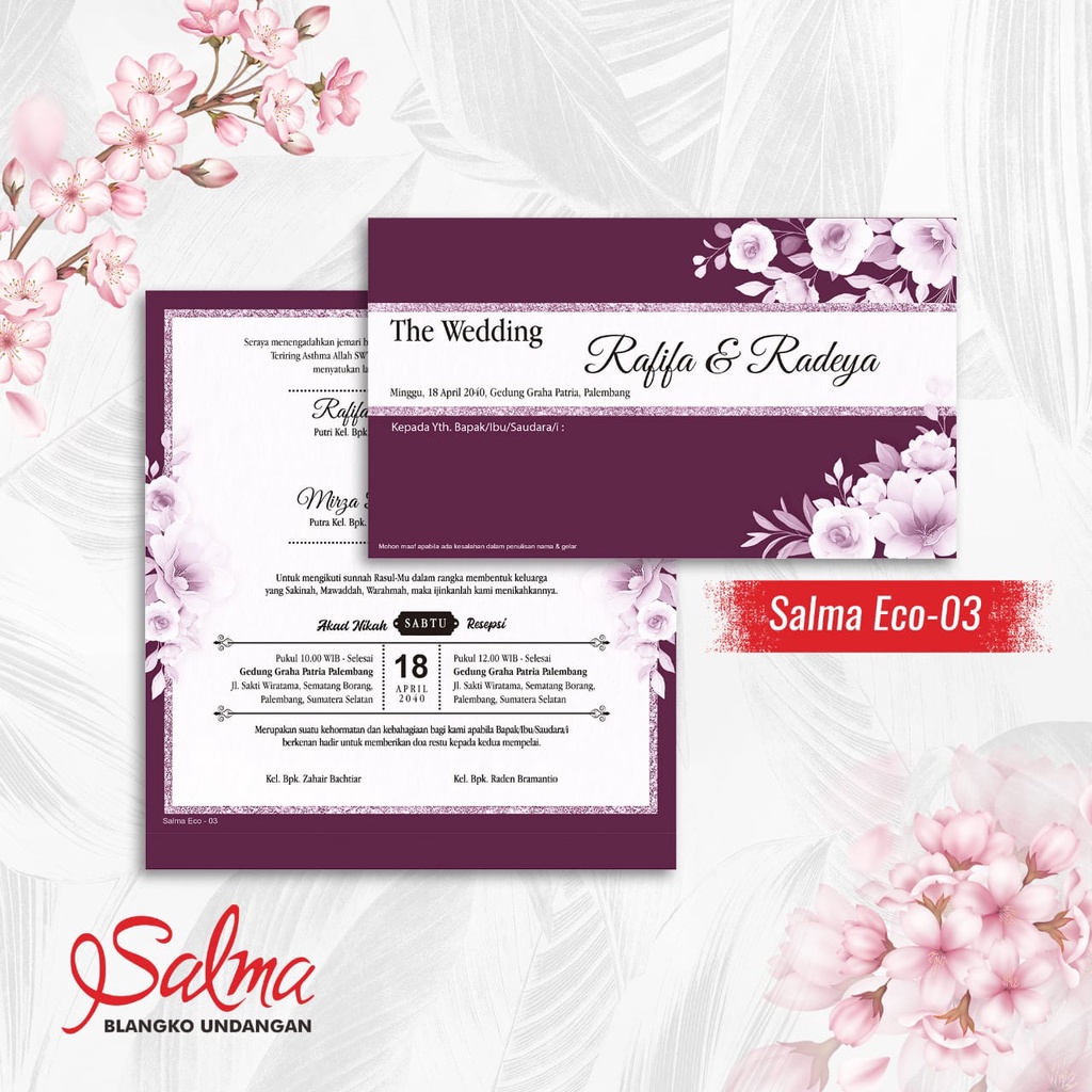 Jual Blangko Undangan Terbaru Seri Salma Eco 3 ( Merah Maroon ...