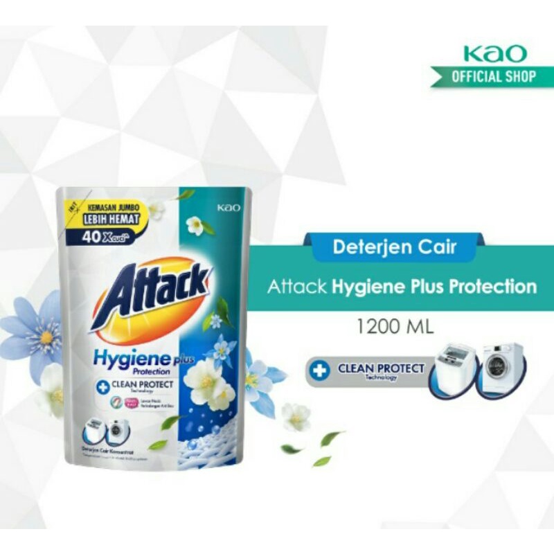 Jual Attack hygiene plus protection detergen cair 1200 ml | Shopee ...